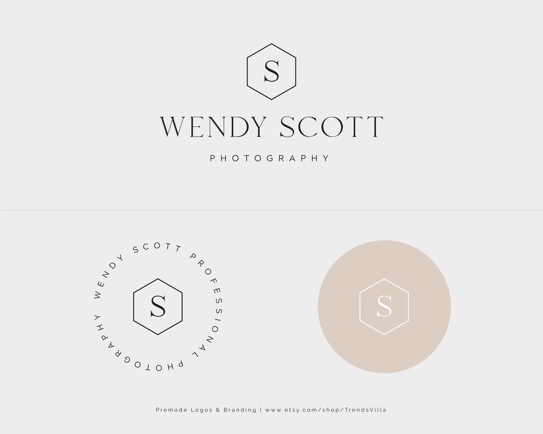 Premade Logo Design, Initials Logo, Photography Logo, Name Logo, Text ...