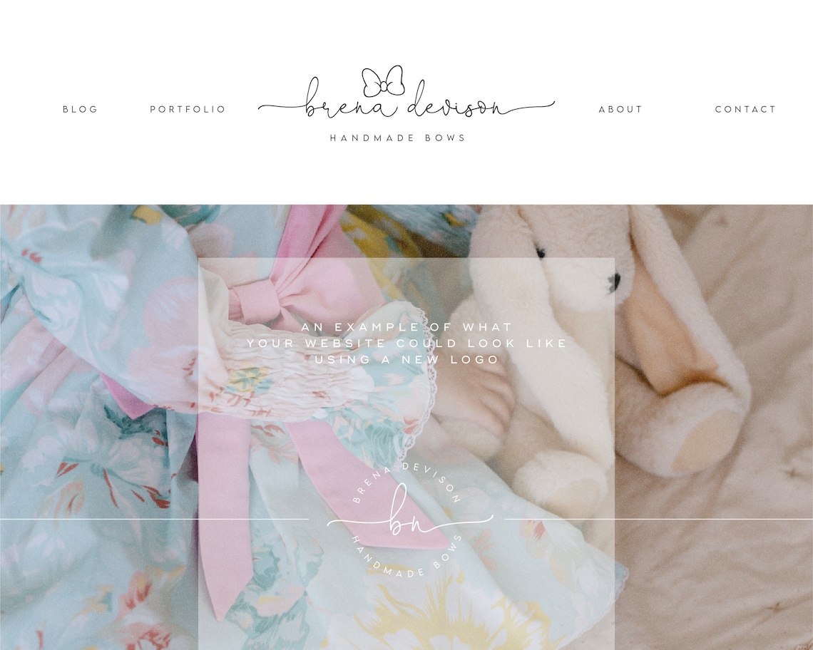 Bow Logo Design, Handmade Bow Logo, Premade Logo Branding Package ...