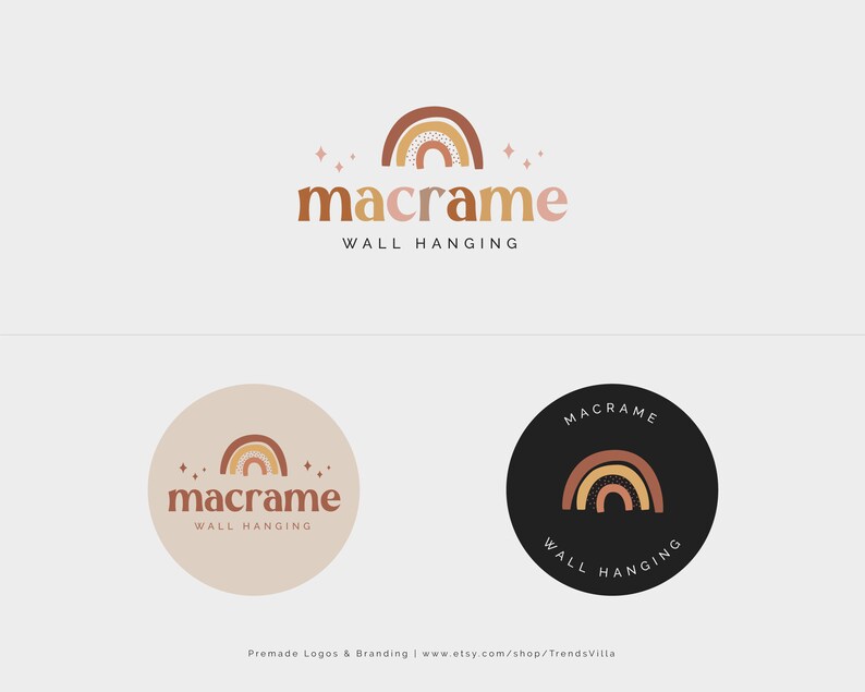 Rainbow Boho Logo Design, Modern Boho Logo, Elegant Logo, Minimalist ...