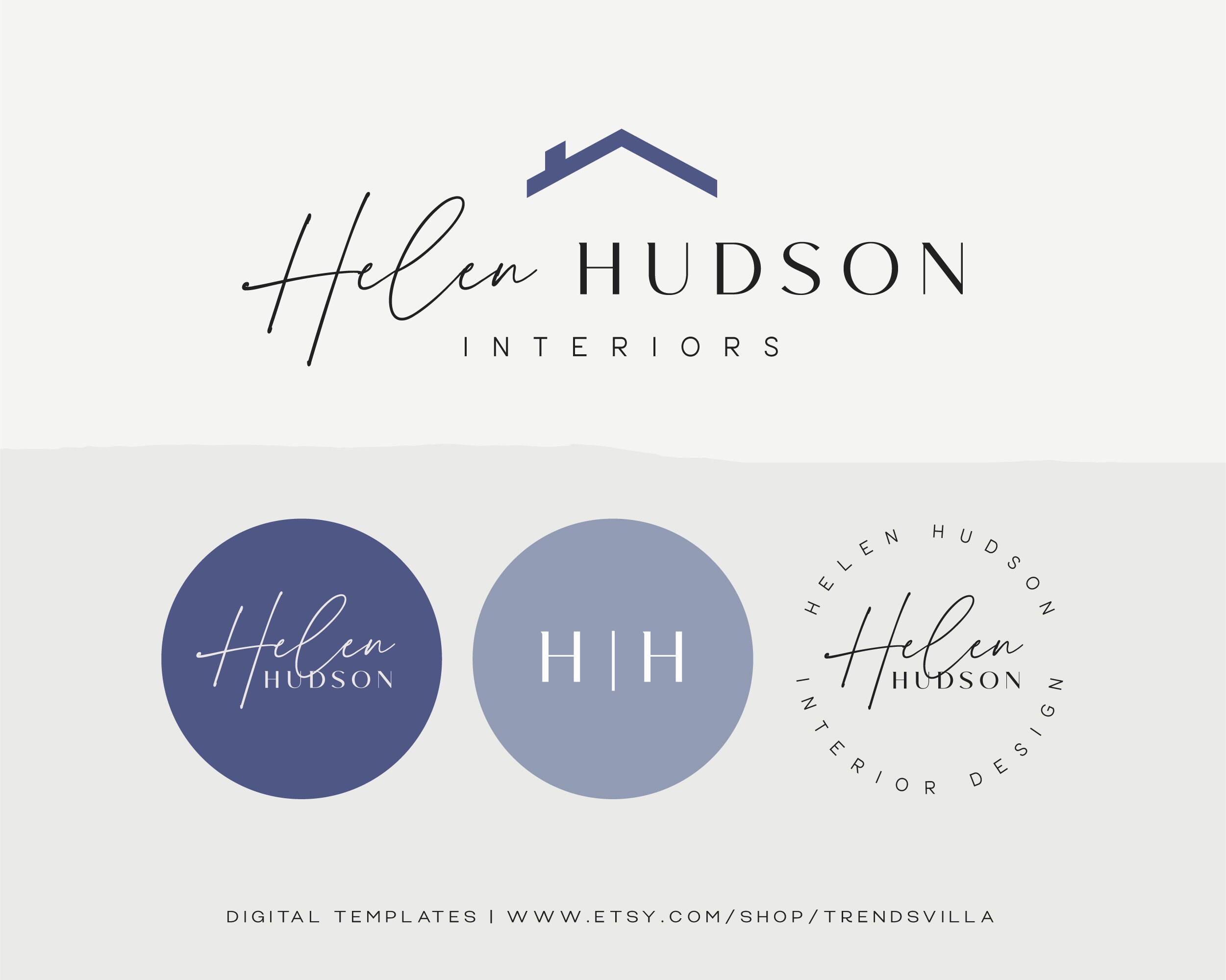 Editable Logo Designs DIY House Logo Circle Realtor Logo - Etsy