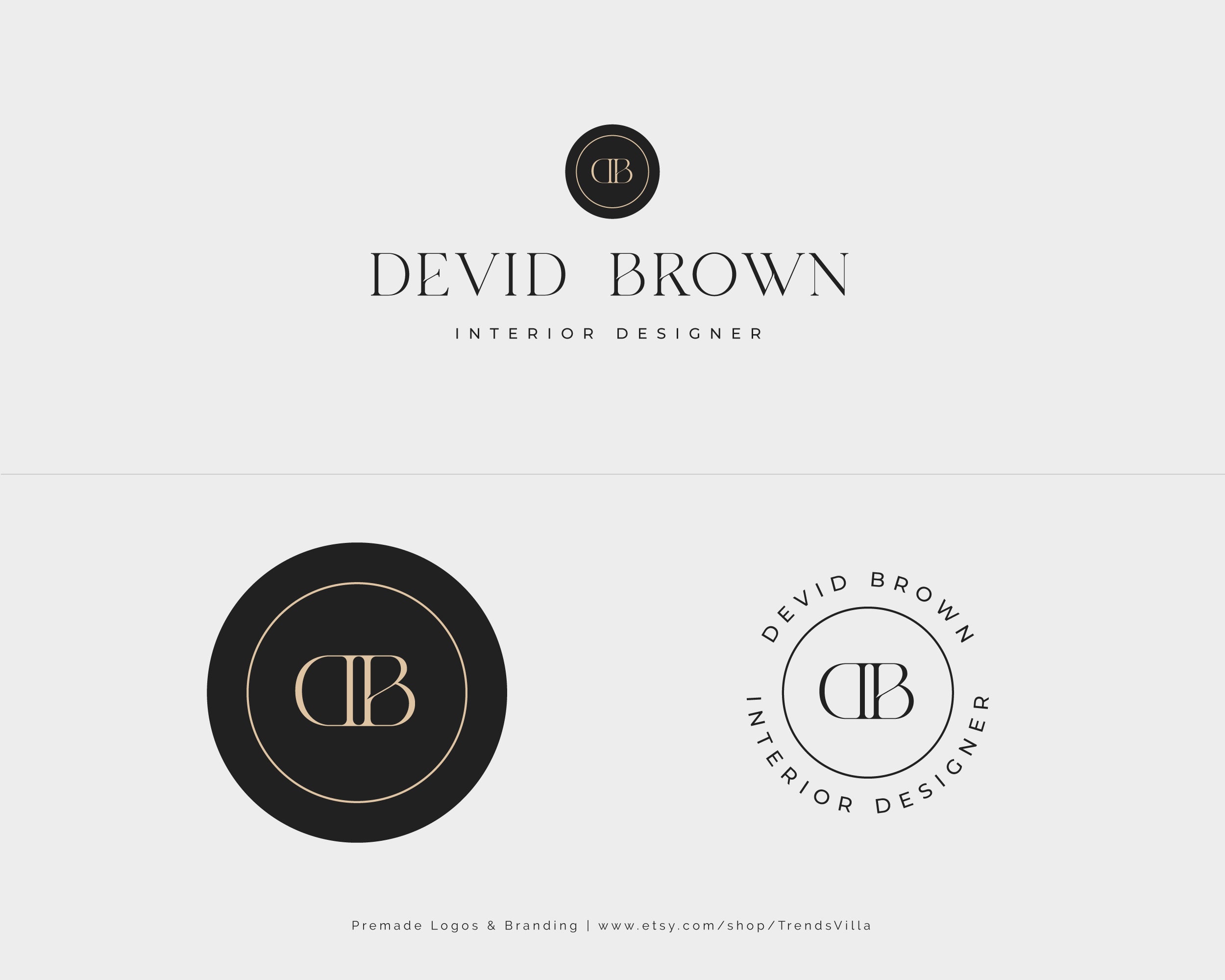 Interior Logo Custom Logo Premade Logo Design Elegant Logo - Etsy