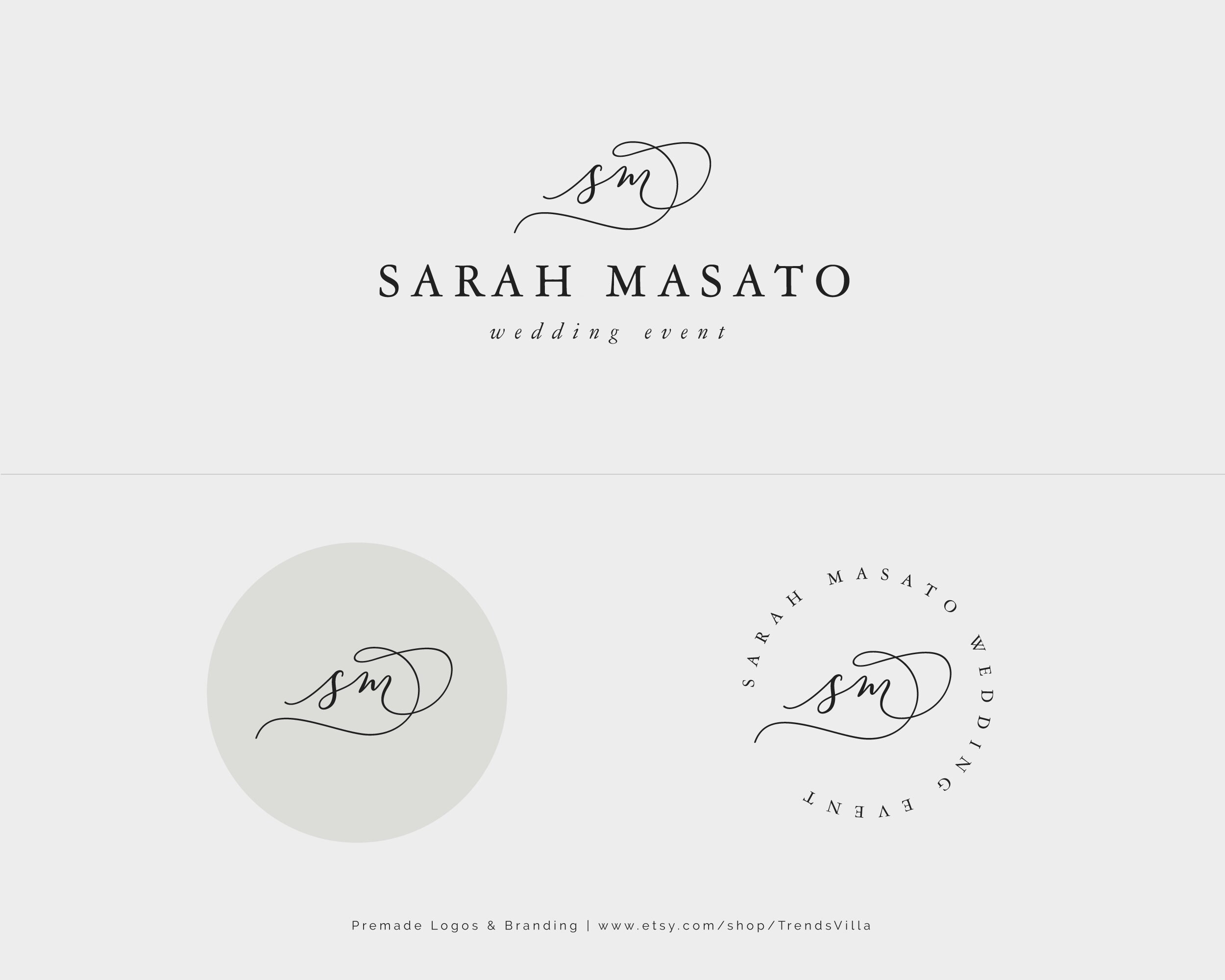 Modern Calligraphy Logo, Handwritten Script Logo, Wedding Font Logo ...
