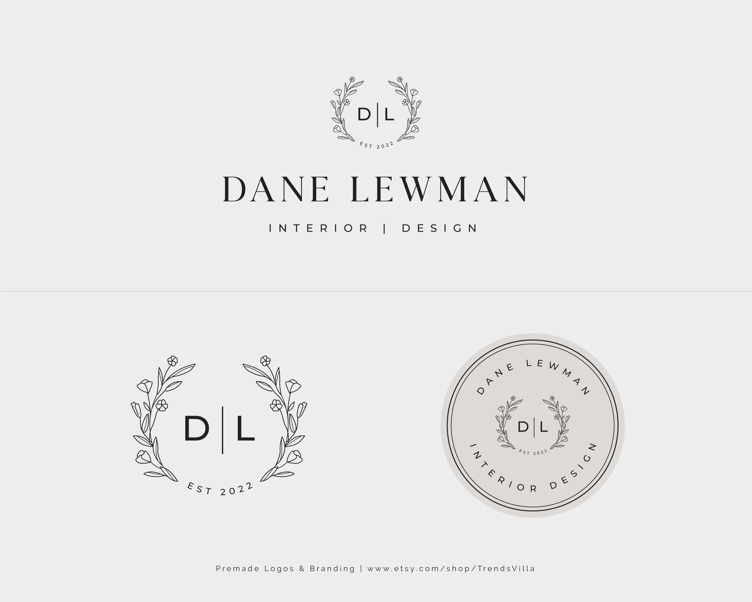 Interior Design Logo, Text Logo, Premade Logo Design, Elegant Logo ...