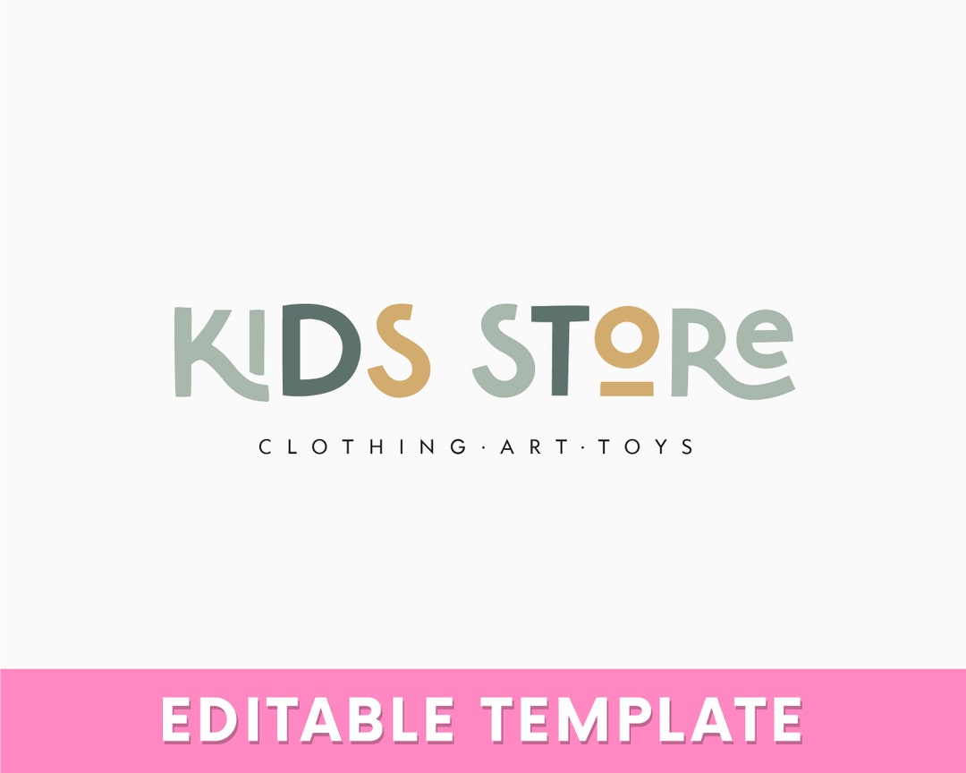 Kids Clothing Boutique Logo Template Bundle | Editable Logo | DIY Kids ...
