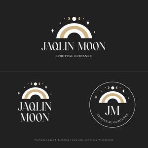 Rainbow Moon Logo, Premade Logo, Boho Logo, Guidance Branding, Simple Minimalist Logo, Feminine ...