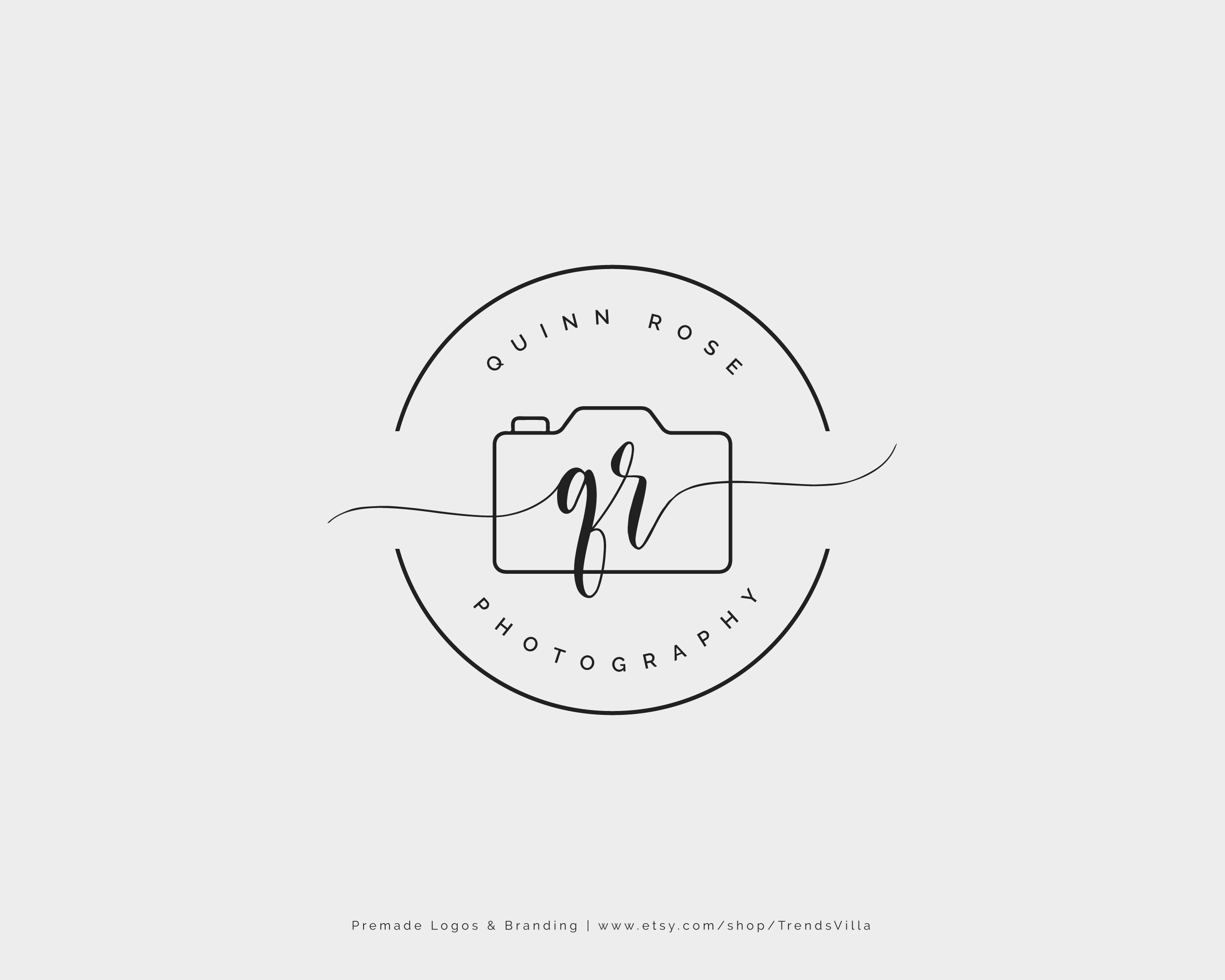 Photography Logo Circle Logo Handwritten Logo Signature - Etsy