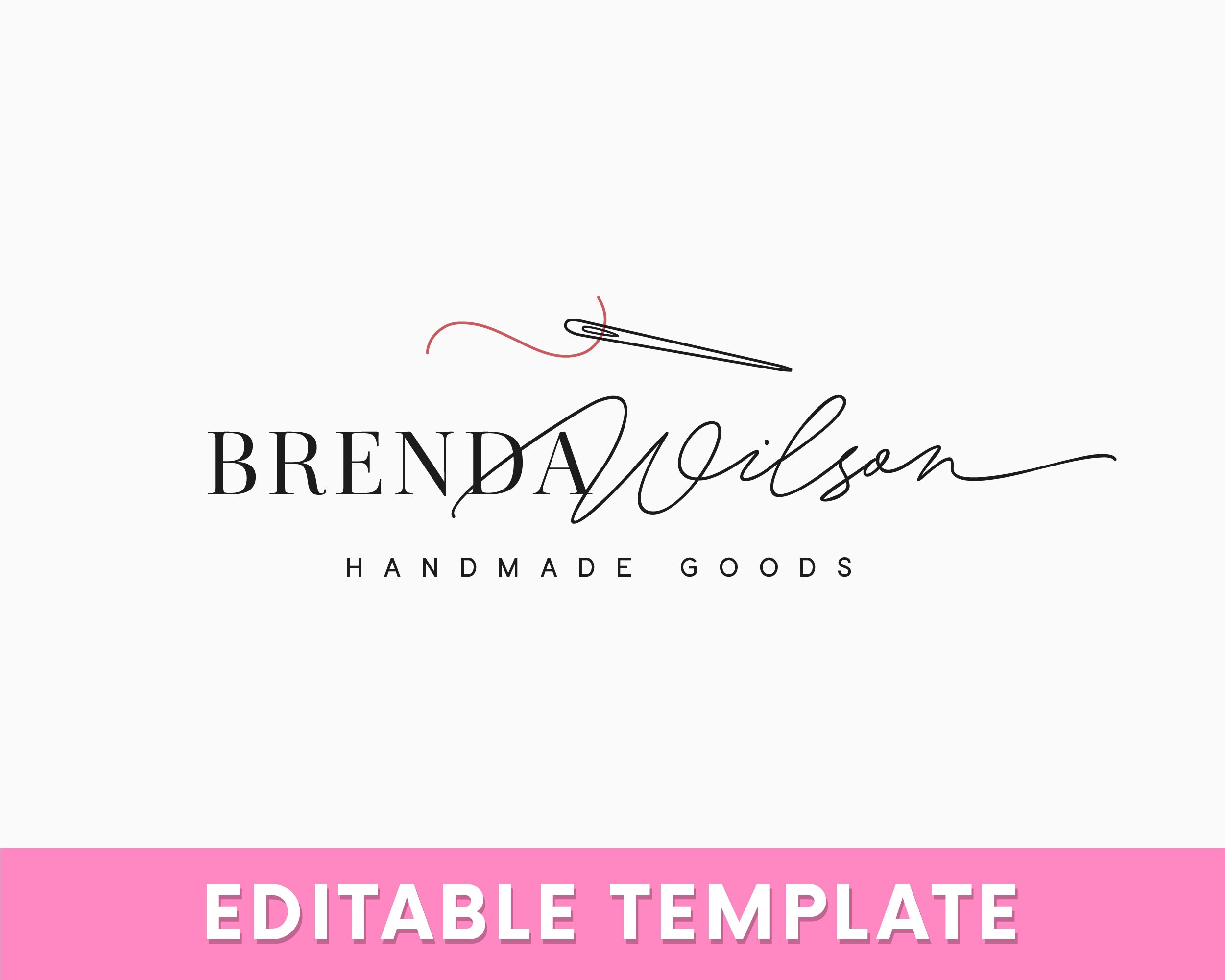 DIY Handmade Stitch Logo Template Bundle Editable Logo Design Template ...