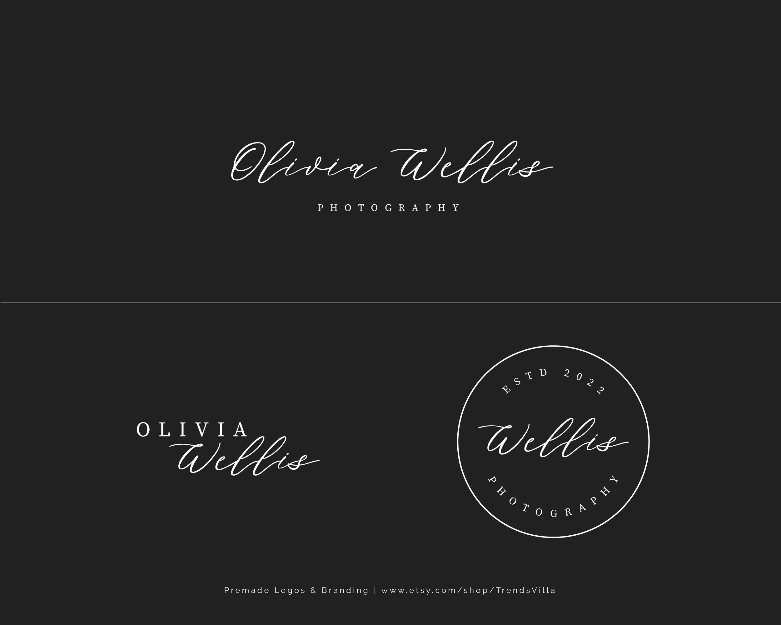 Premade Watermark Logo, Photography Logo, Minimalist Logo, Watermark ...