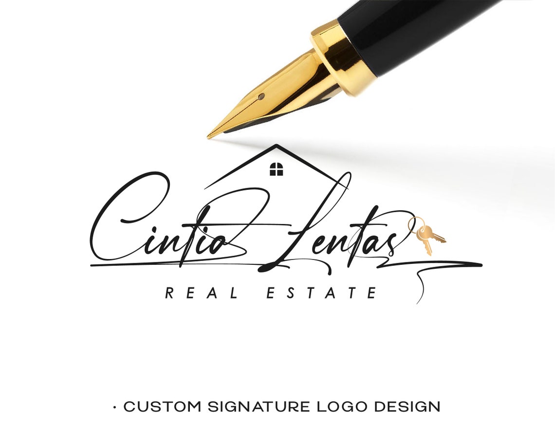 Realestate Logo, Real Estate Handwritten Signature, Custom Handwritten ...