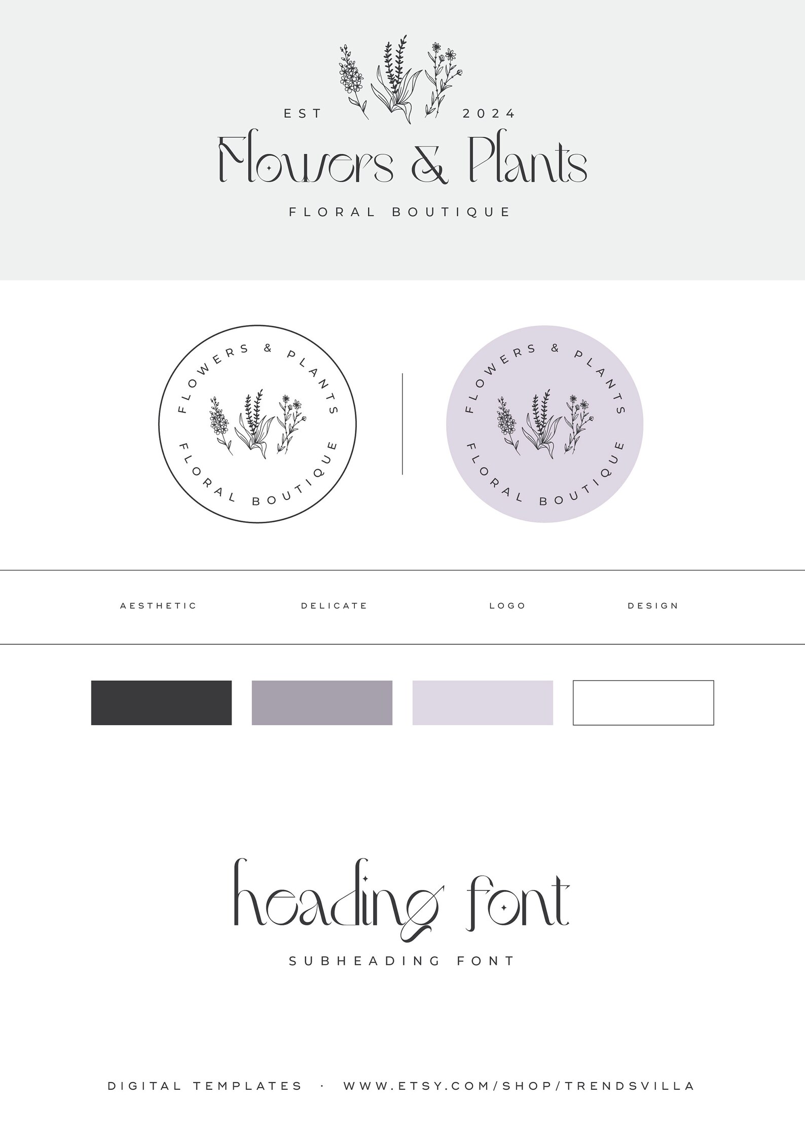 Floral Logo Design, Flower Logo, Photography Logo, Boutique Logo ...