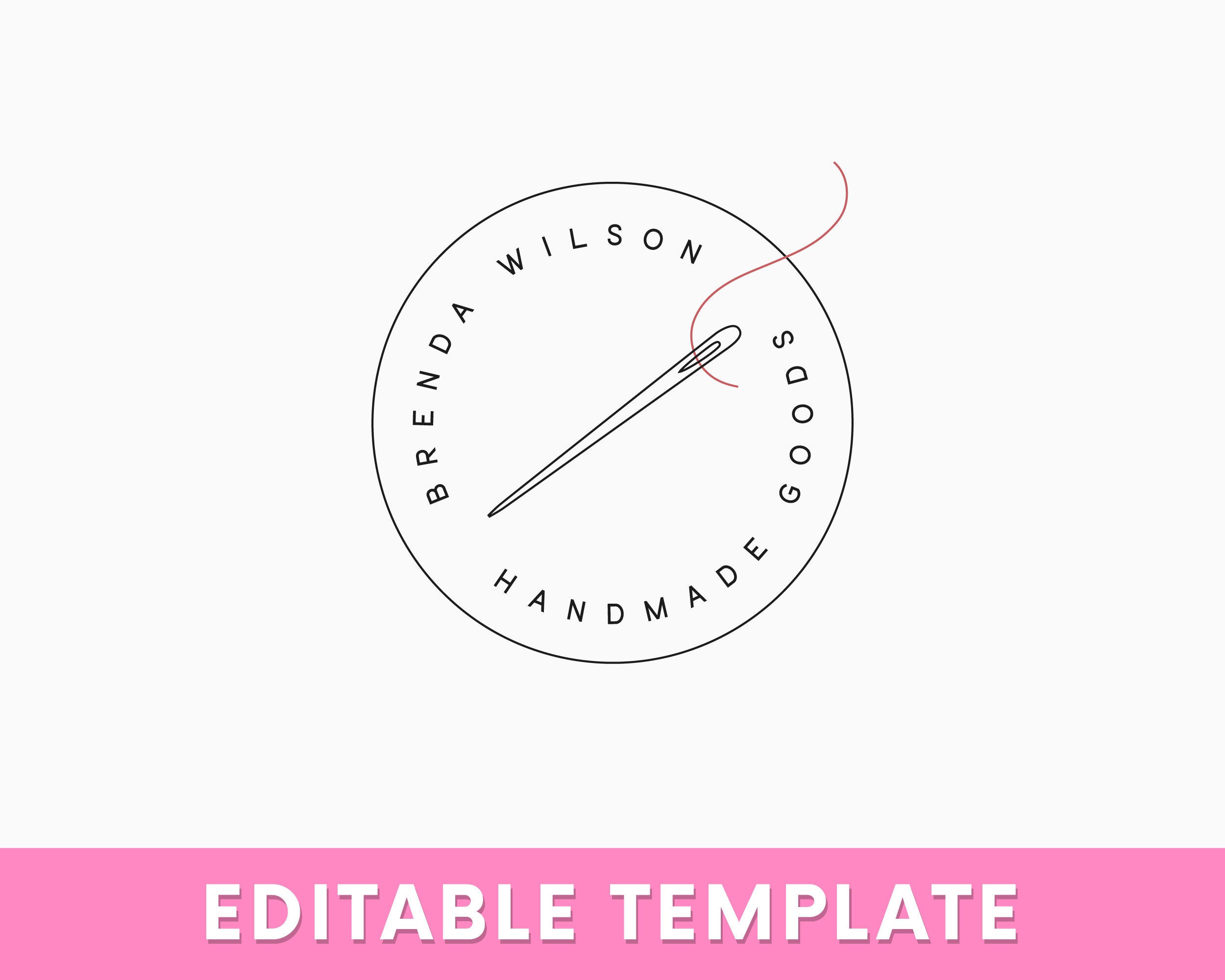 DIY Handmade Stitch Logo Template Bundle | Editable Logo Design ...