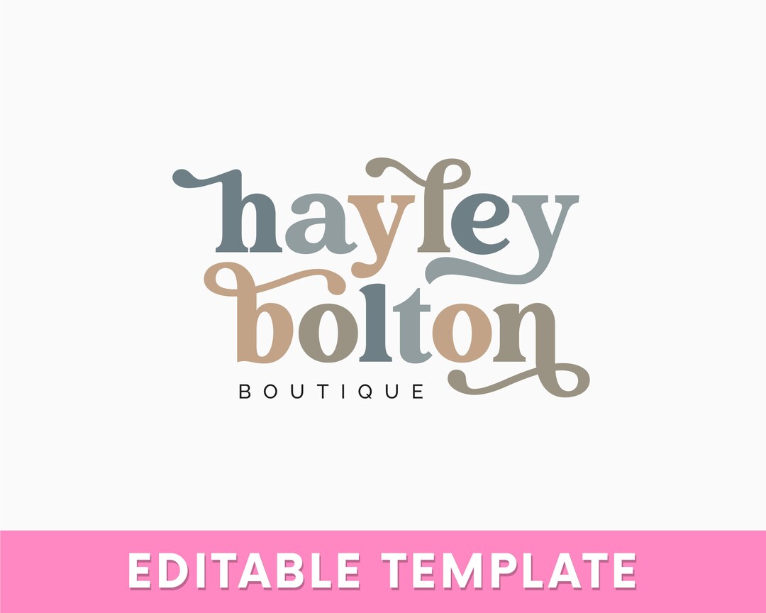 Editable Boho Logo Template | DIY Modern Boho Logo | Neutral Branding ...