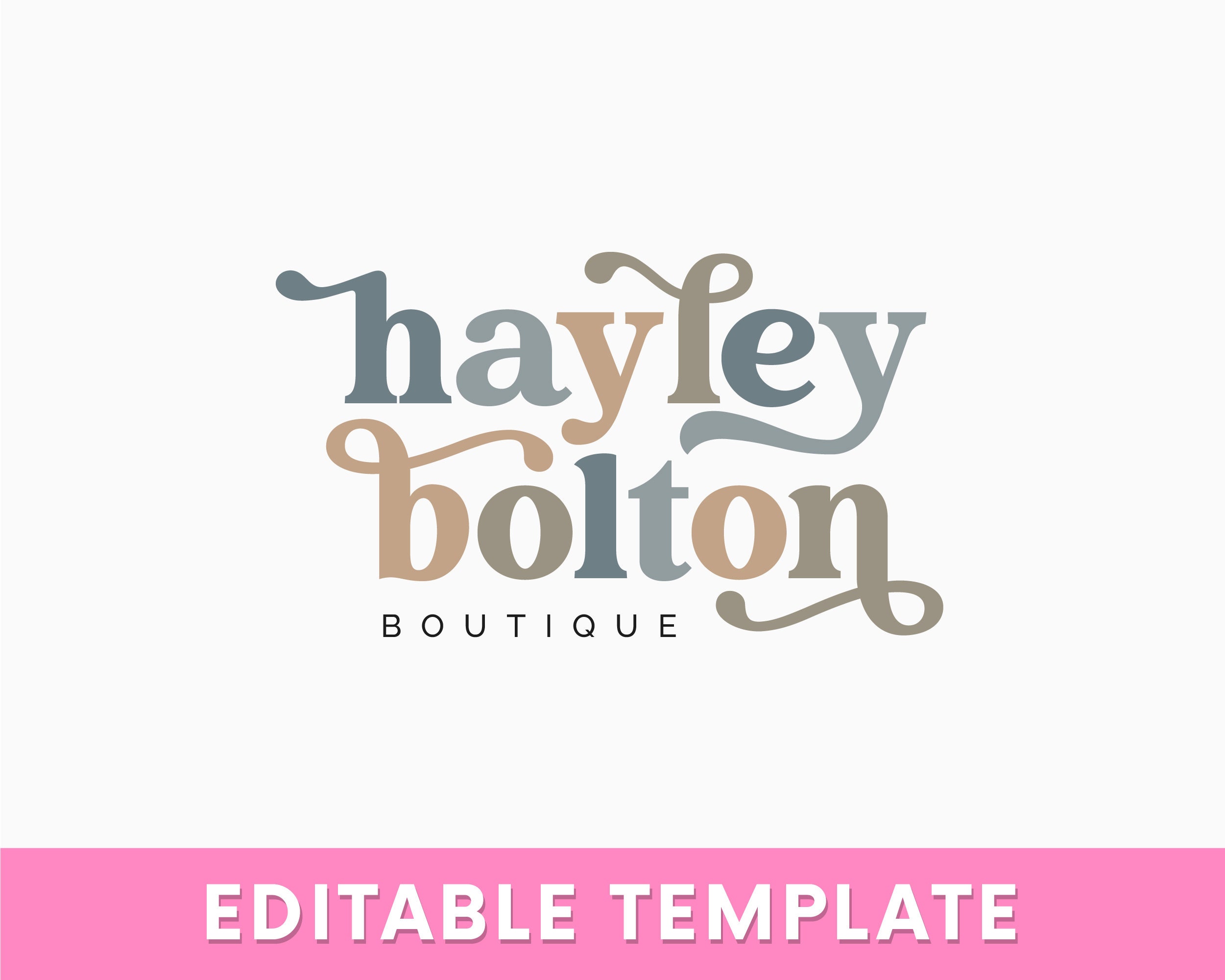 Editable Boho Logo Template DIY Modern Boho Logo Neutral Branding ...