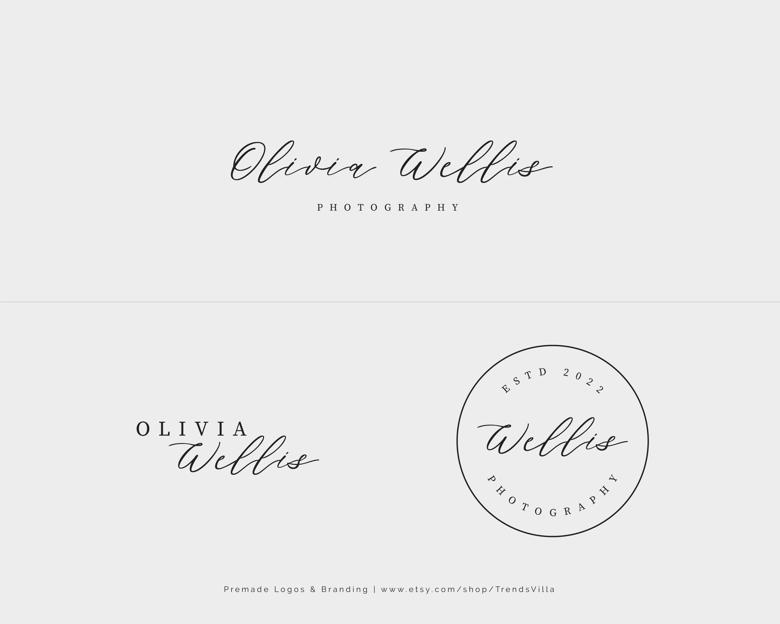 Premade Watermark Logo, Photography Logo, Minimalist Logo, Watermark ...