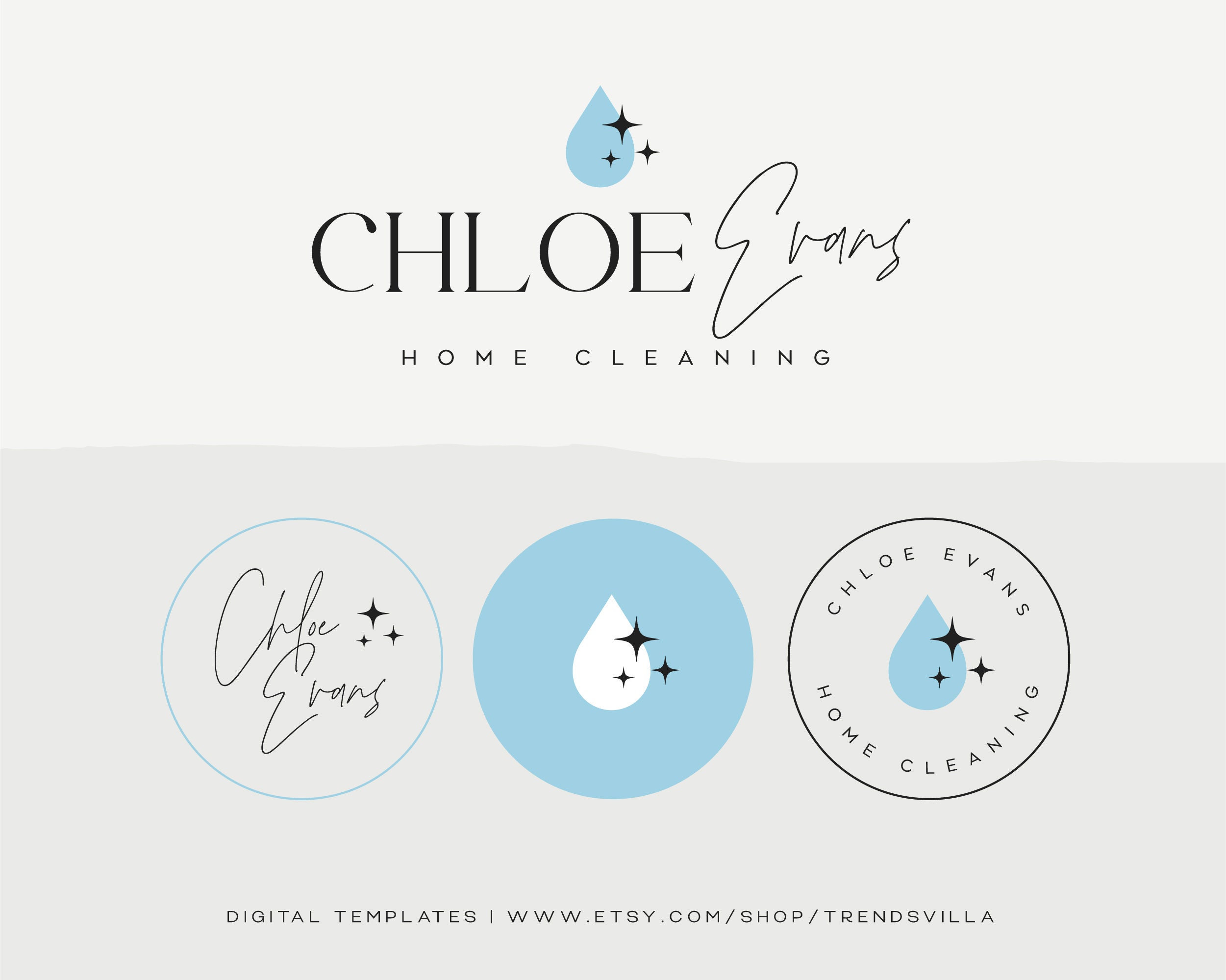 Cleaning Service Logo Modern Cleaning Logo Design Editable - Etsy