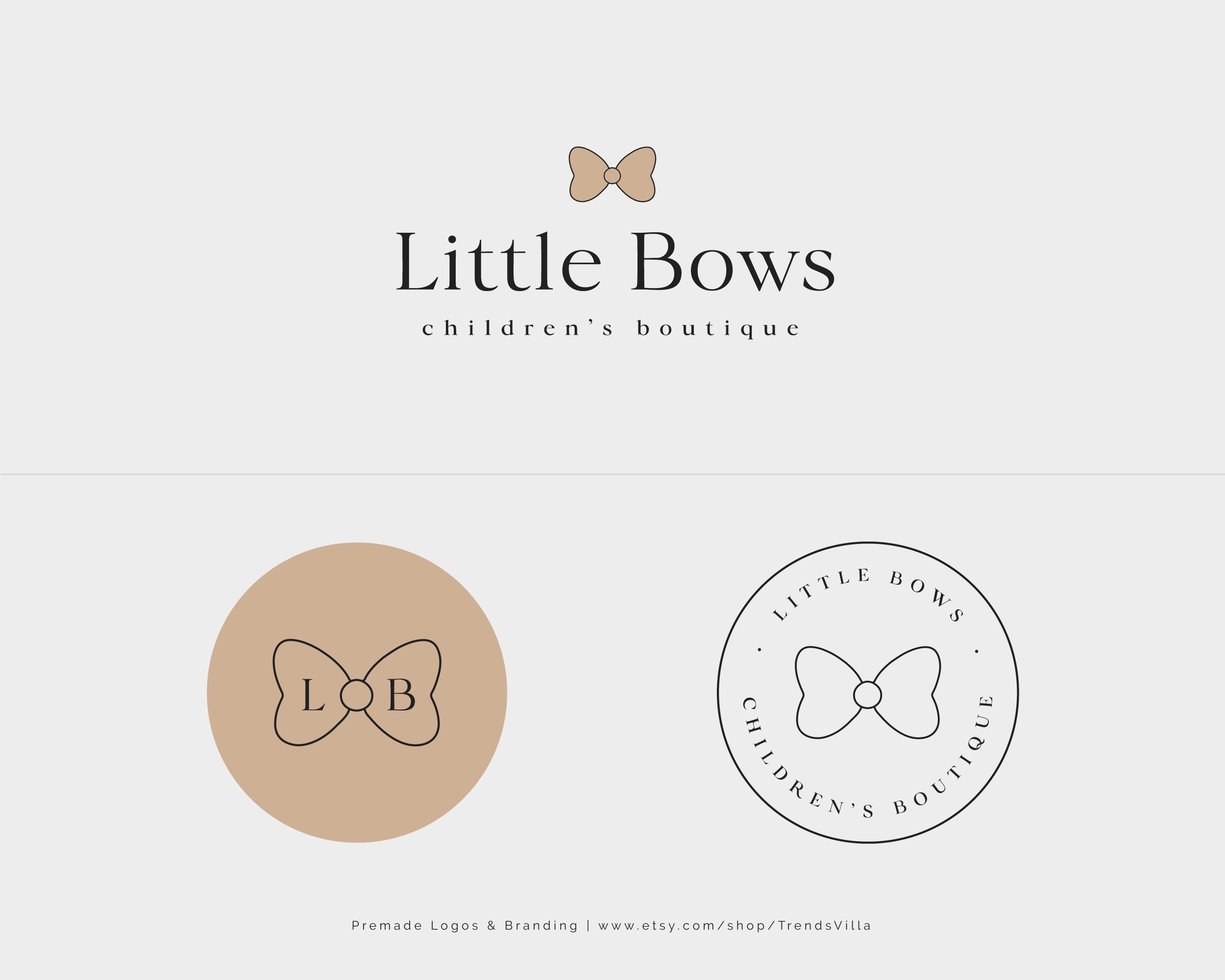 Premade Bow Logo Design Handmade Bow Logo Premade Logo - Etsy