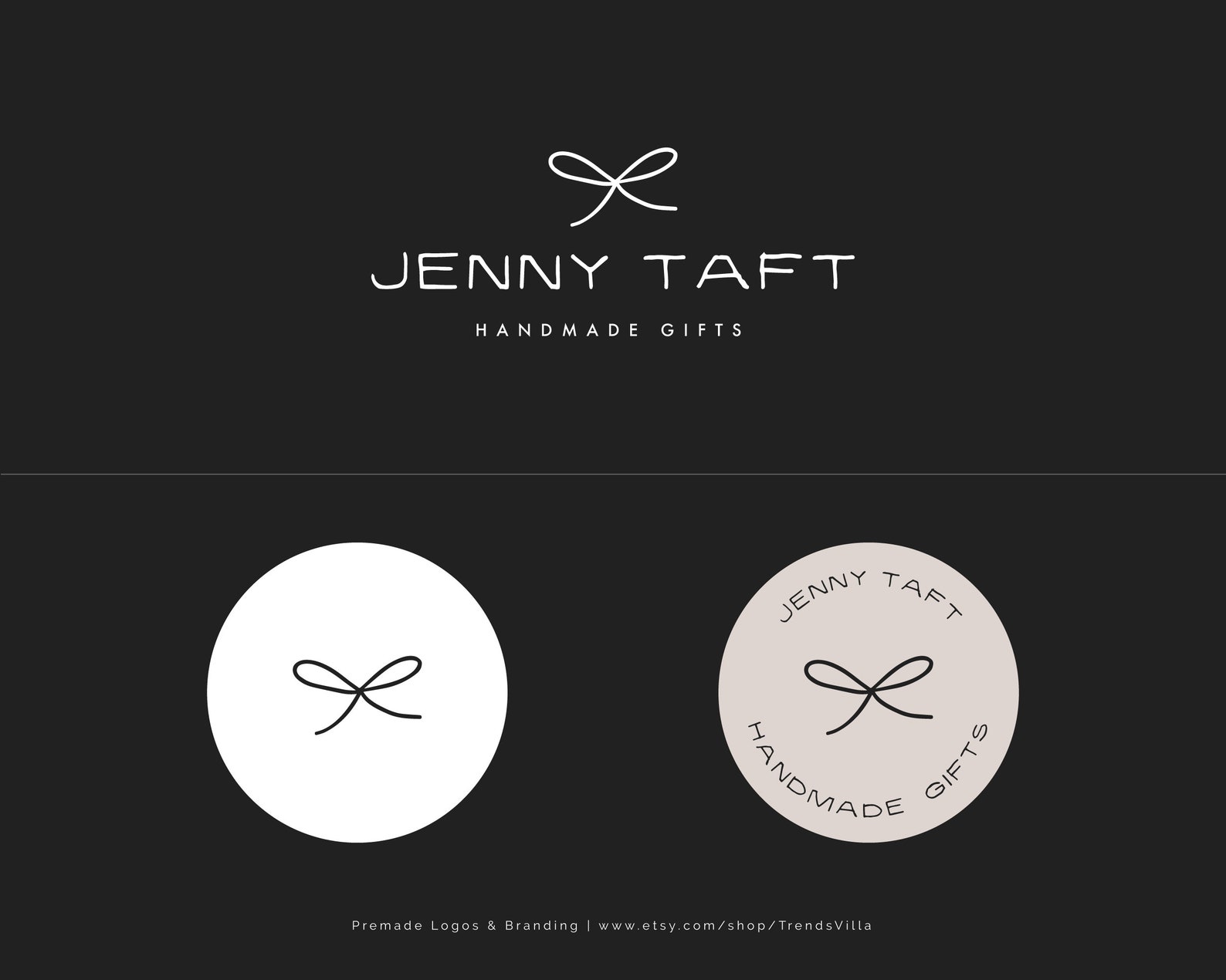 Handmade Gift Logo Bow Logo Design Premade Logo Branding - Etsy