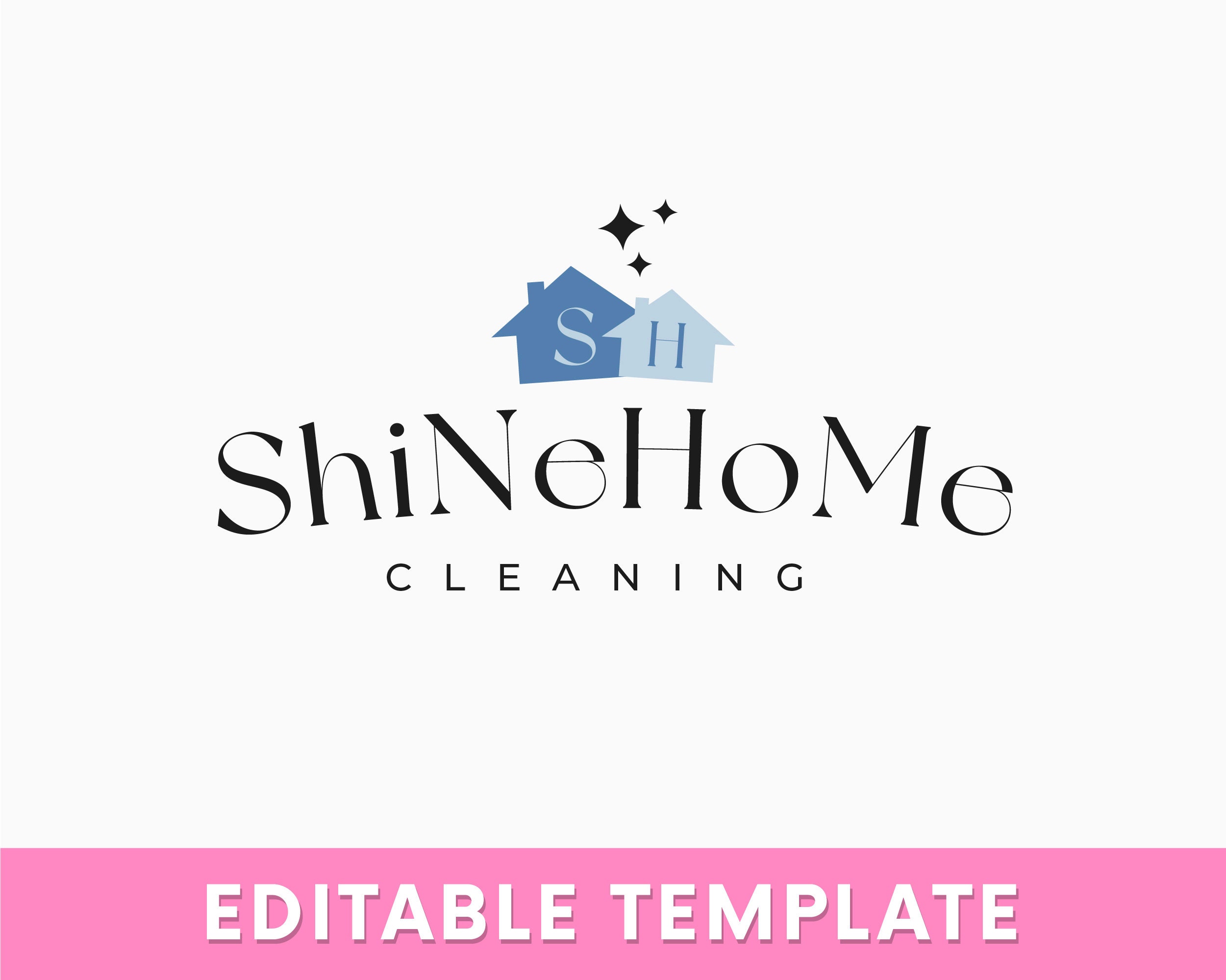 Editable Logo Design, DIY Cleaning Services Logo Template, Boho House ...