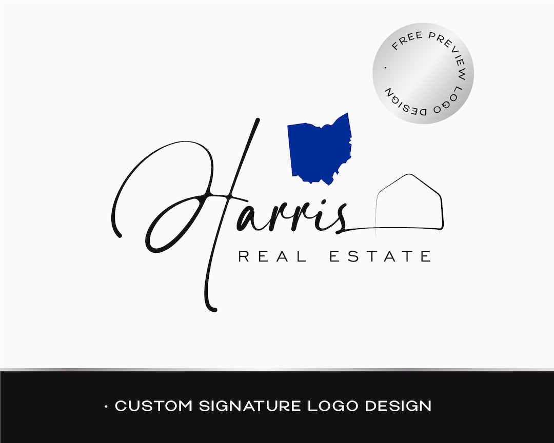 Realtor Signature Logo, Map State Logo, Real Estate Handwritten Logo ...