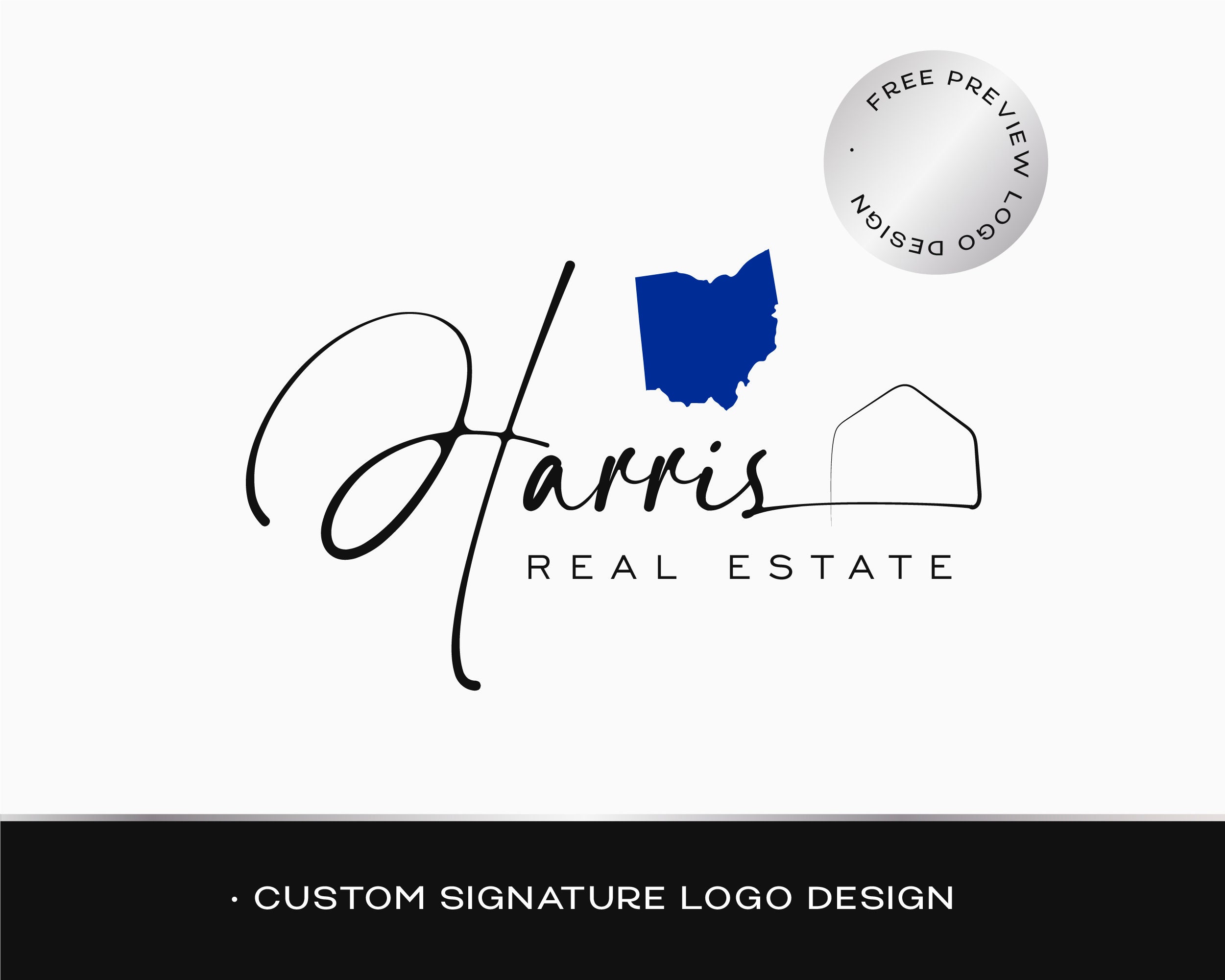 Realtor Signature Logo, Map State Logo, Real Estate Handwritten Logo ...