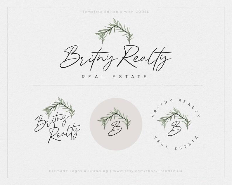 Editable Logo Design Realtor Logo Template Branch Real - Etsy