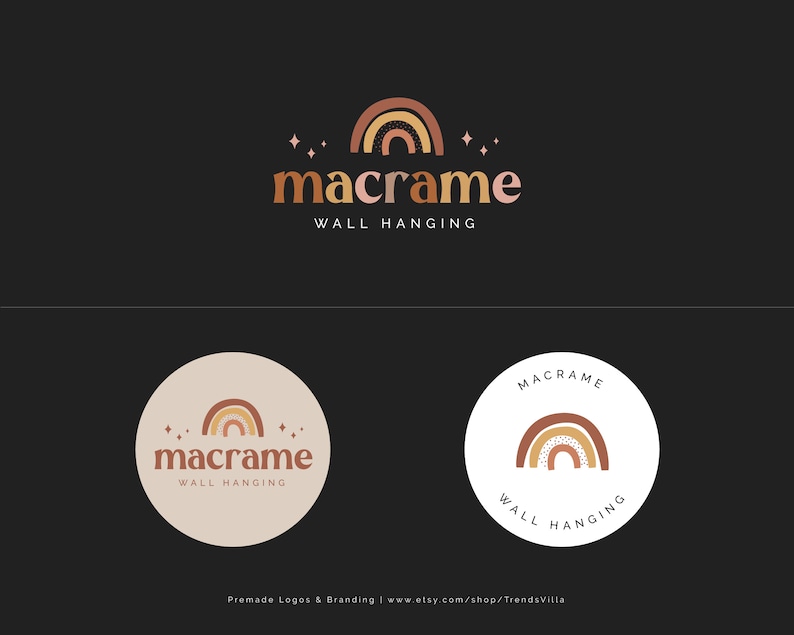 Rainbow Boho Logo Design, Modern Boho Logo, Elegant Logo, Minimalist ...