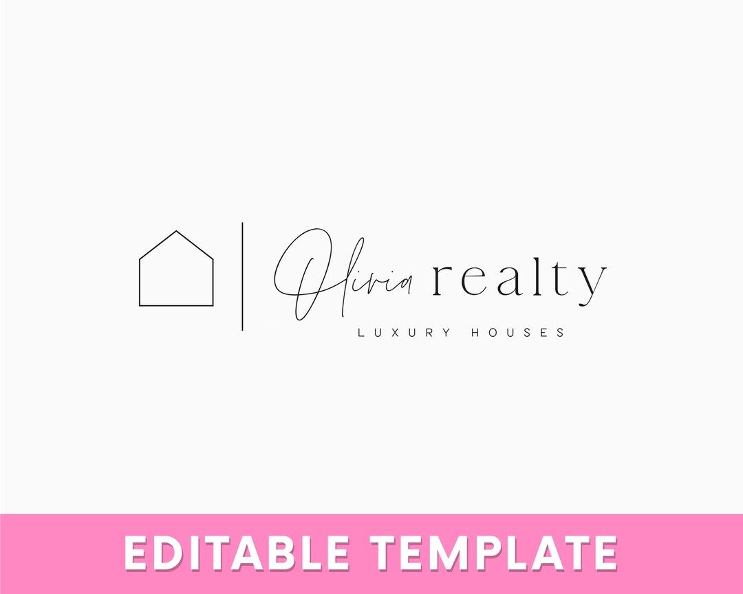 Real Estate Logo, DIY Real Estate Logo, Real Estate Templates, Elegant ...