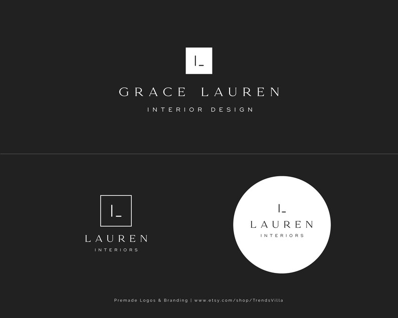 Interior Design Logo Text Logo Premade Logo Design Elegant - Etsy