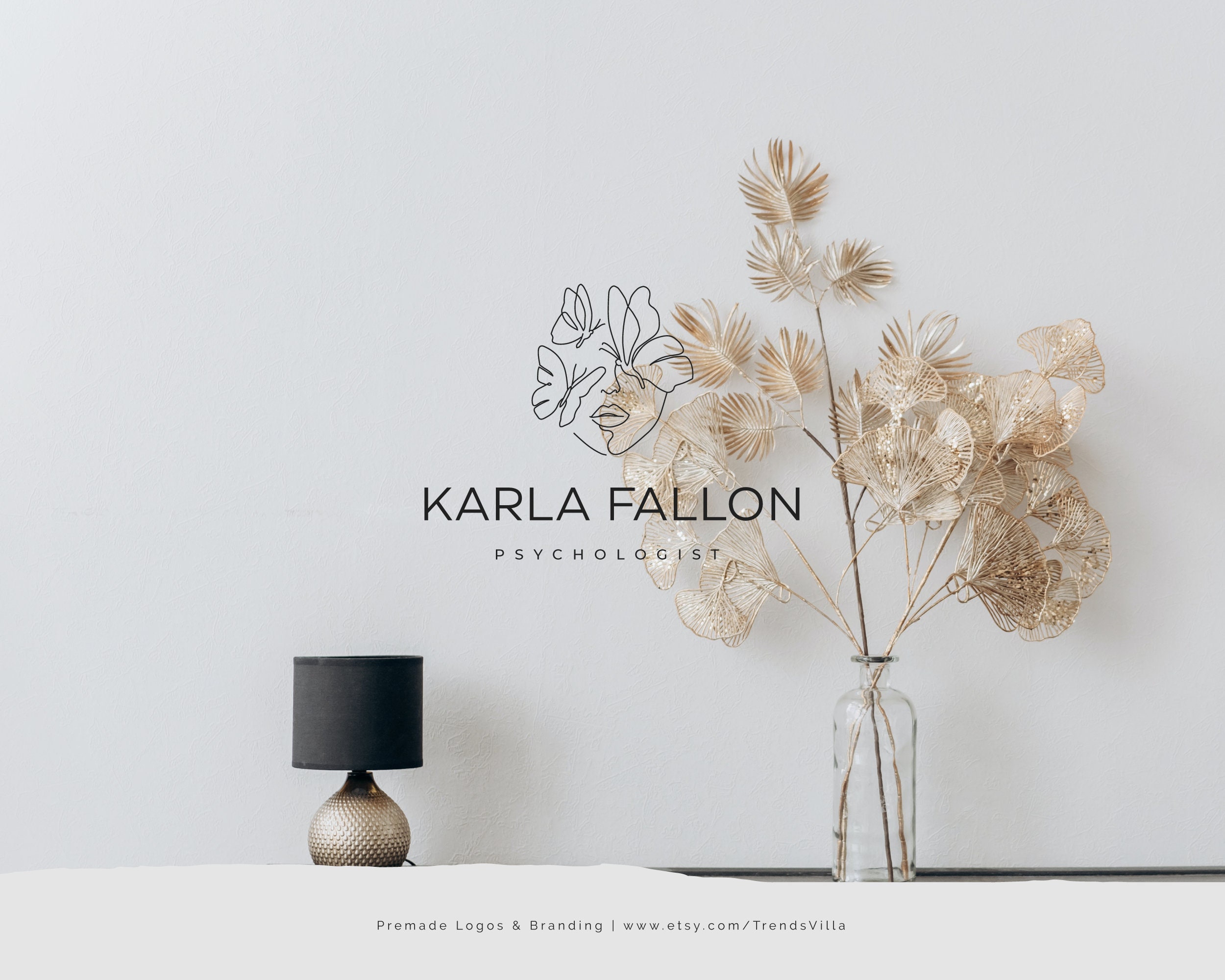 Rose Gold Logo Mental Health Logo Psychology Counseling - Etsy