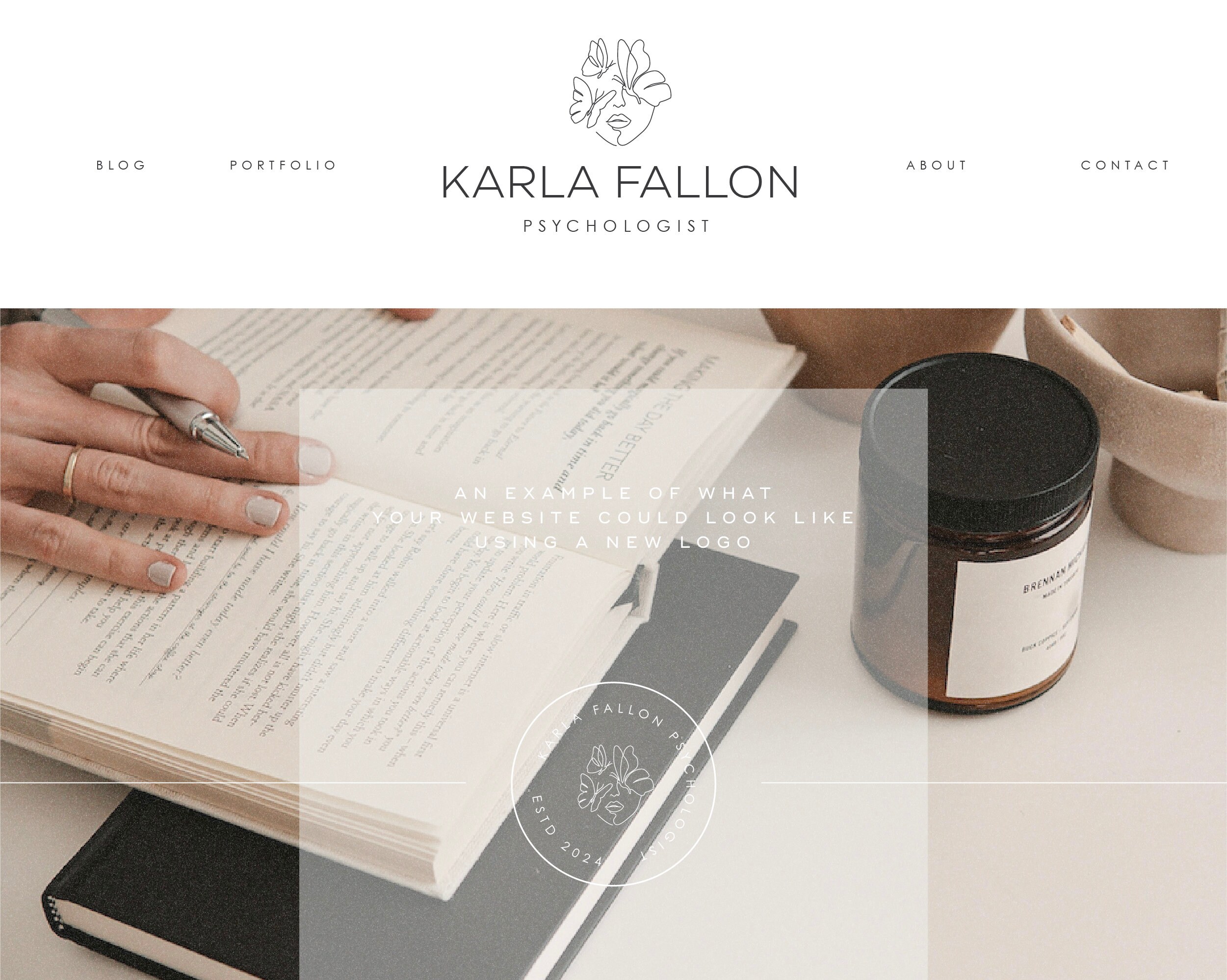 Rose Gold Logo, Mental Health Logo, Psychology Counseling Logo ...