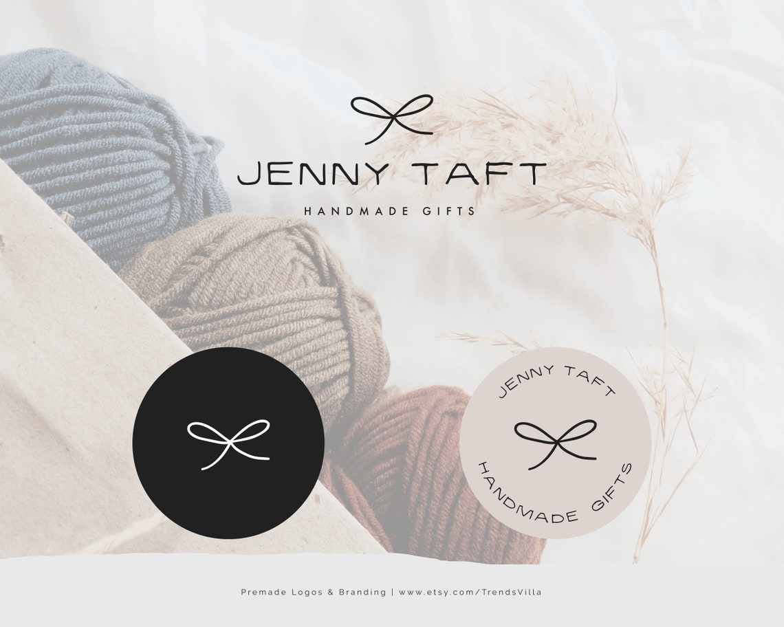 Handmade Gift Logo Bow Logo Design Premade Logo Branding - Etsy
