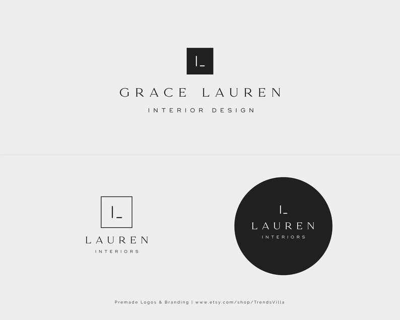Interior Design Logo Text Logo Premade Logo Design Elegant - Etsy