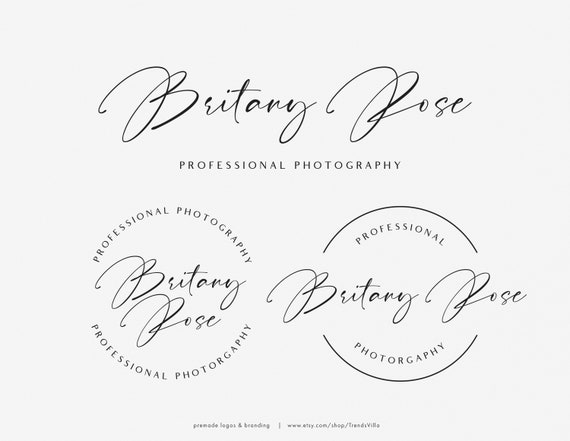 Premade Watermark Logo Photography Logo Modern Minimalist | Etsy