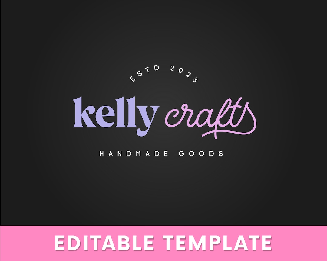 DIY Handmade Crafts Logo Template Bundle | Editable Logo | Modern Boho ...