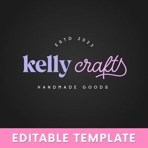 DIY Handmade Crafts Logo Template Bundle | Editable Logo | Modern Boho ...