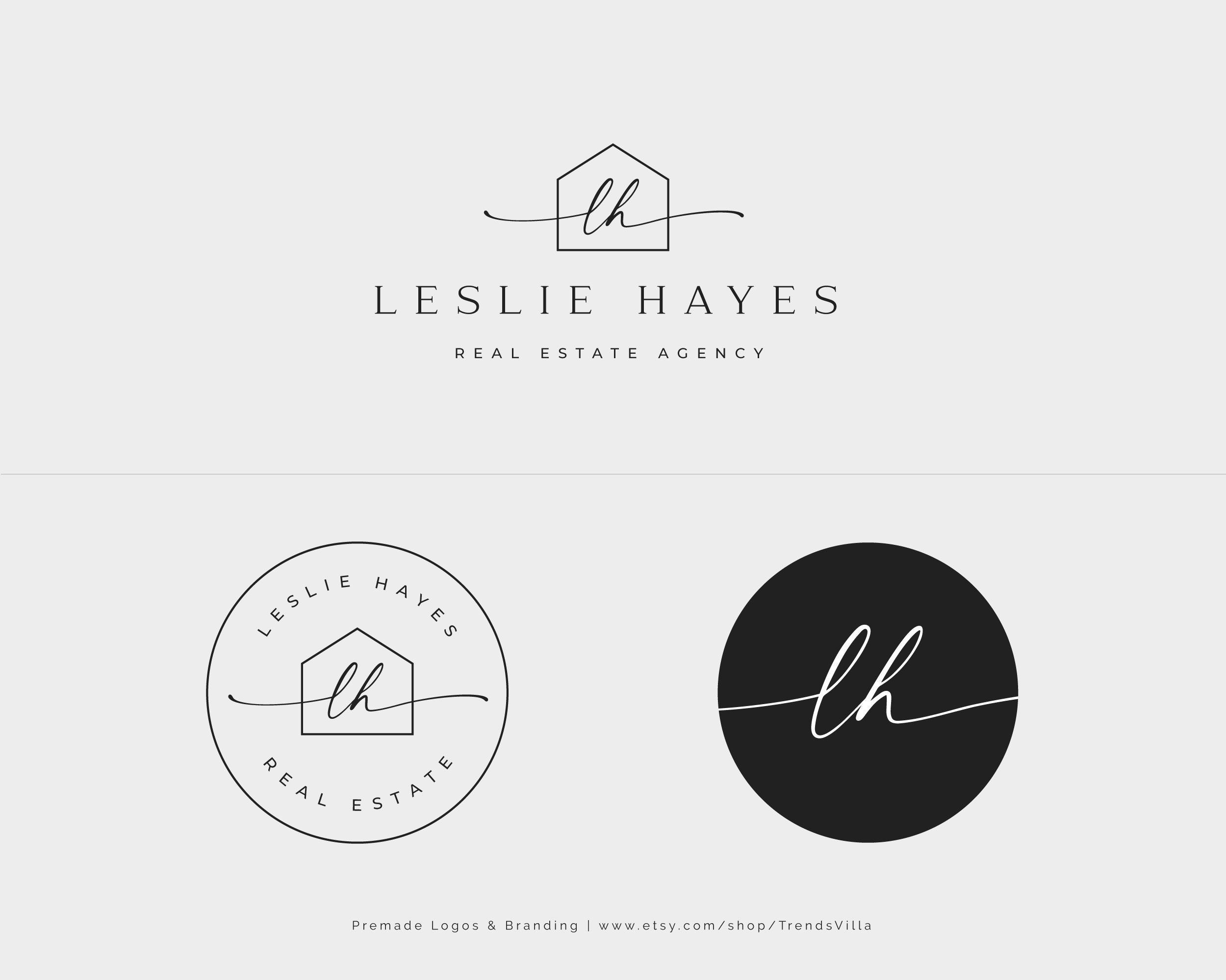 Premade Real Estate Logo Design, Realtor Logo, House Logo, Calligraphy ...