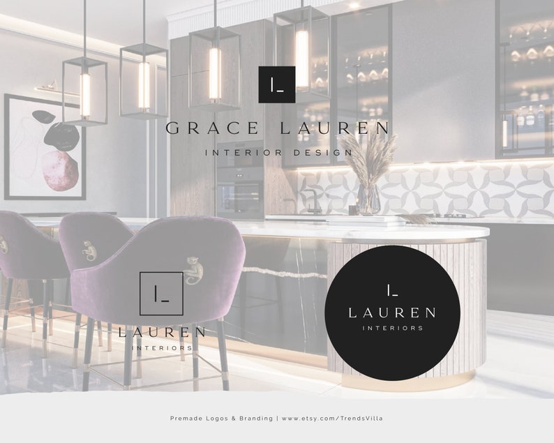 Interior Design Logo Text Logo Premade Logo Design Elegant - Etsy