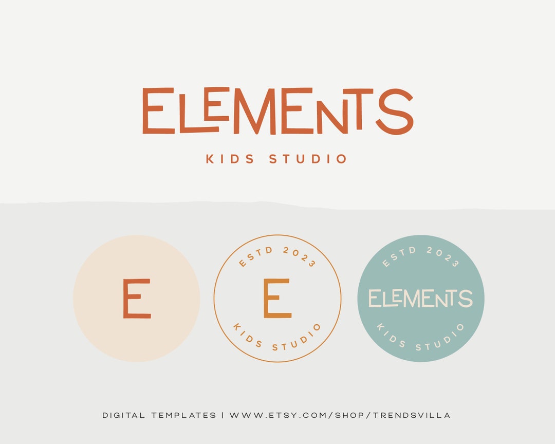 Kids Studio Logo Template Bundle | Editable Logo | DIY Logo Design ...