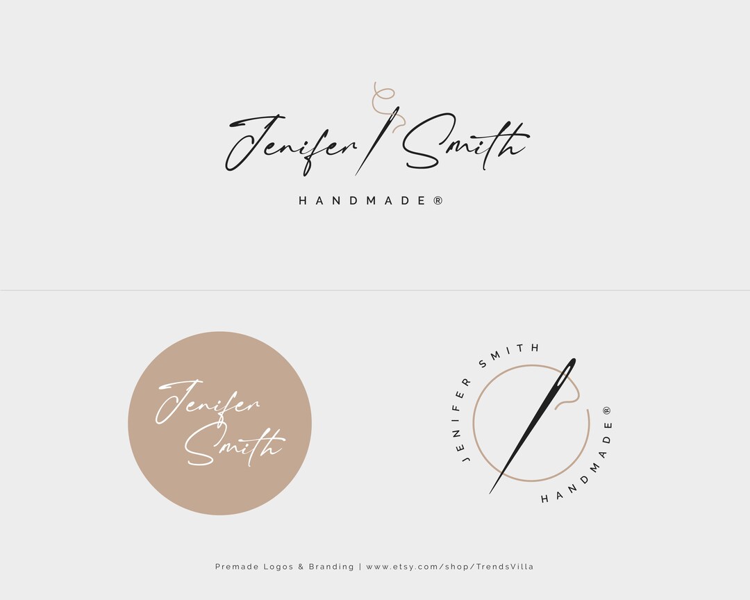 Premade Logo Design, Sewing Logo, Needle Logo, Handmade Logo ...
