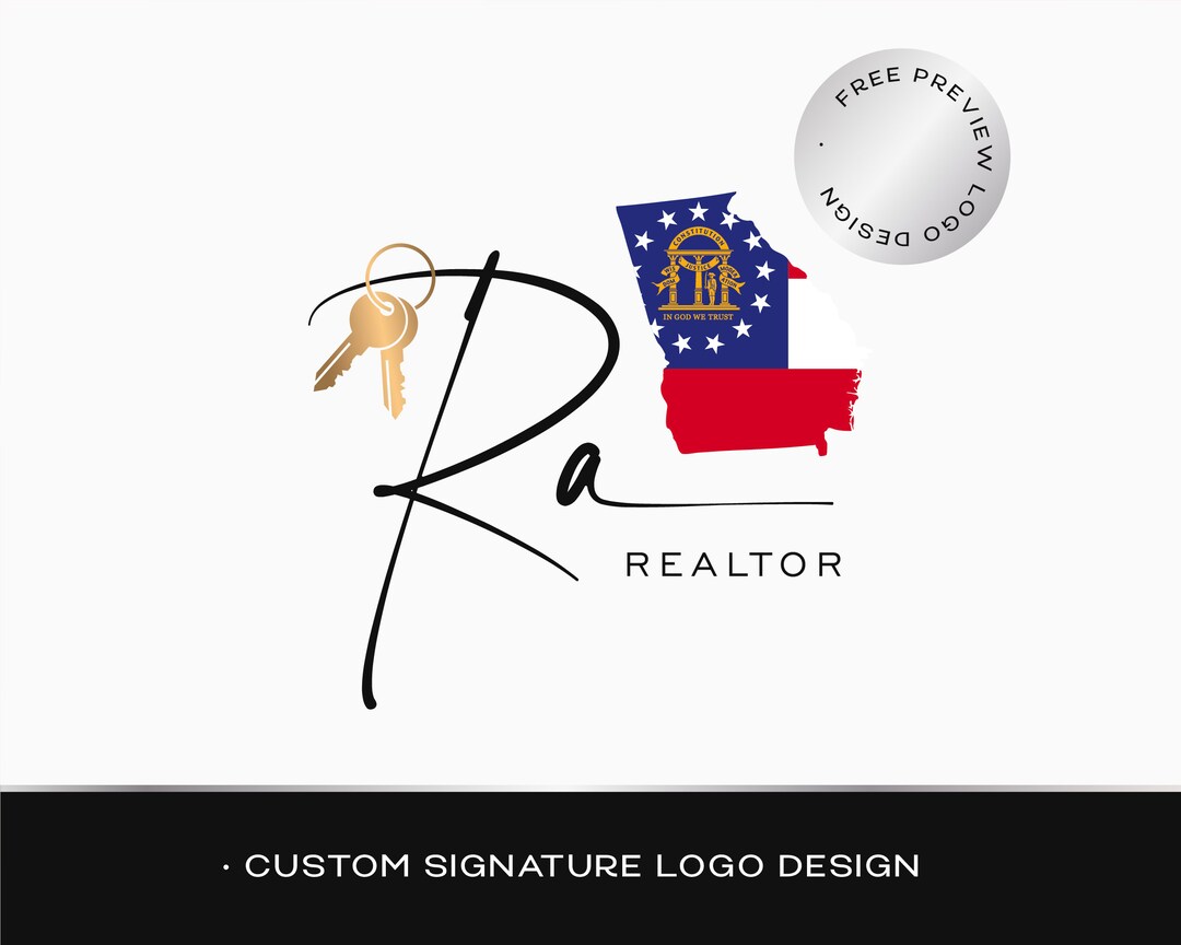 Realtor Signature Logo, Map State Logo, Real Estate Handwritten Logo ...