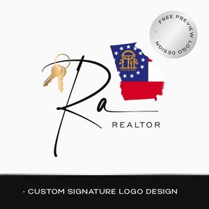 Realtor Signature Logo, Map State Logo, Real Estate Handwritten Logo ...
