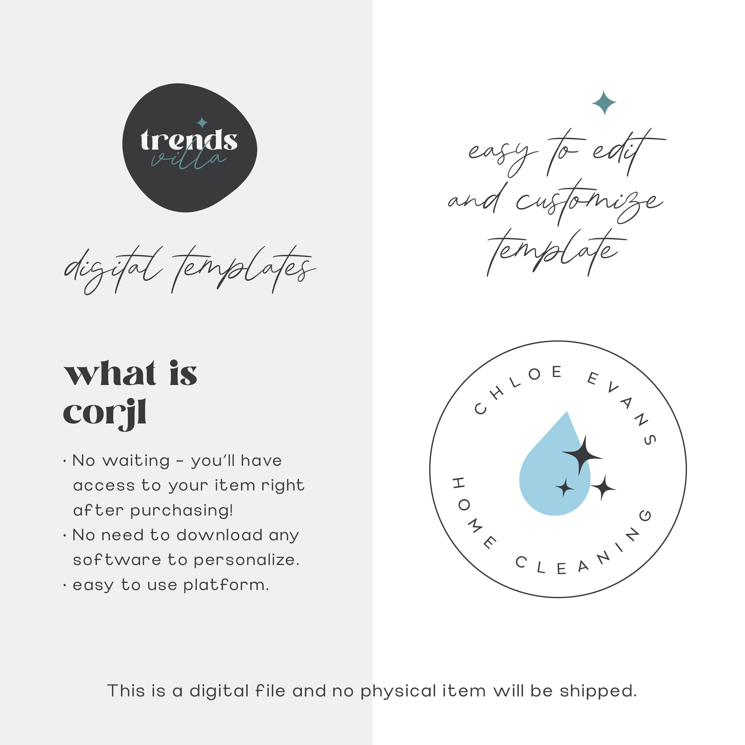 Cleaning Service Logo Modern Cleaning Logo Design Editable Logo ...