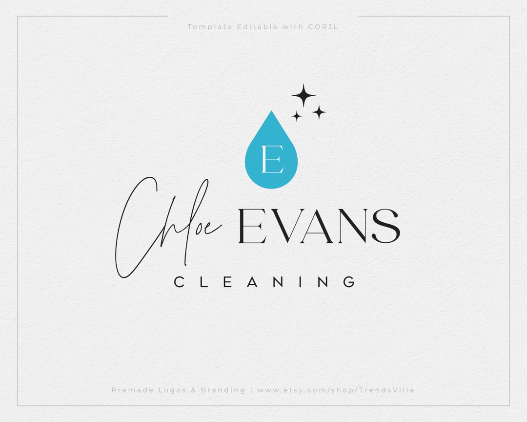 Cleaning Service Logo Modern Cleaning Logo Design Editable - Etsy