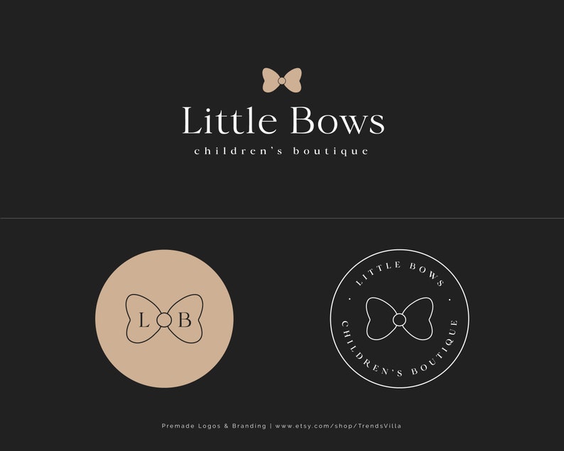 Premade Bow Logo Design Handmade Bow Logo Premade Logo - Etsy