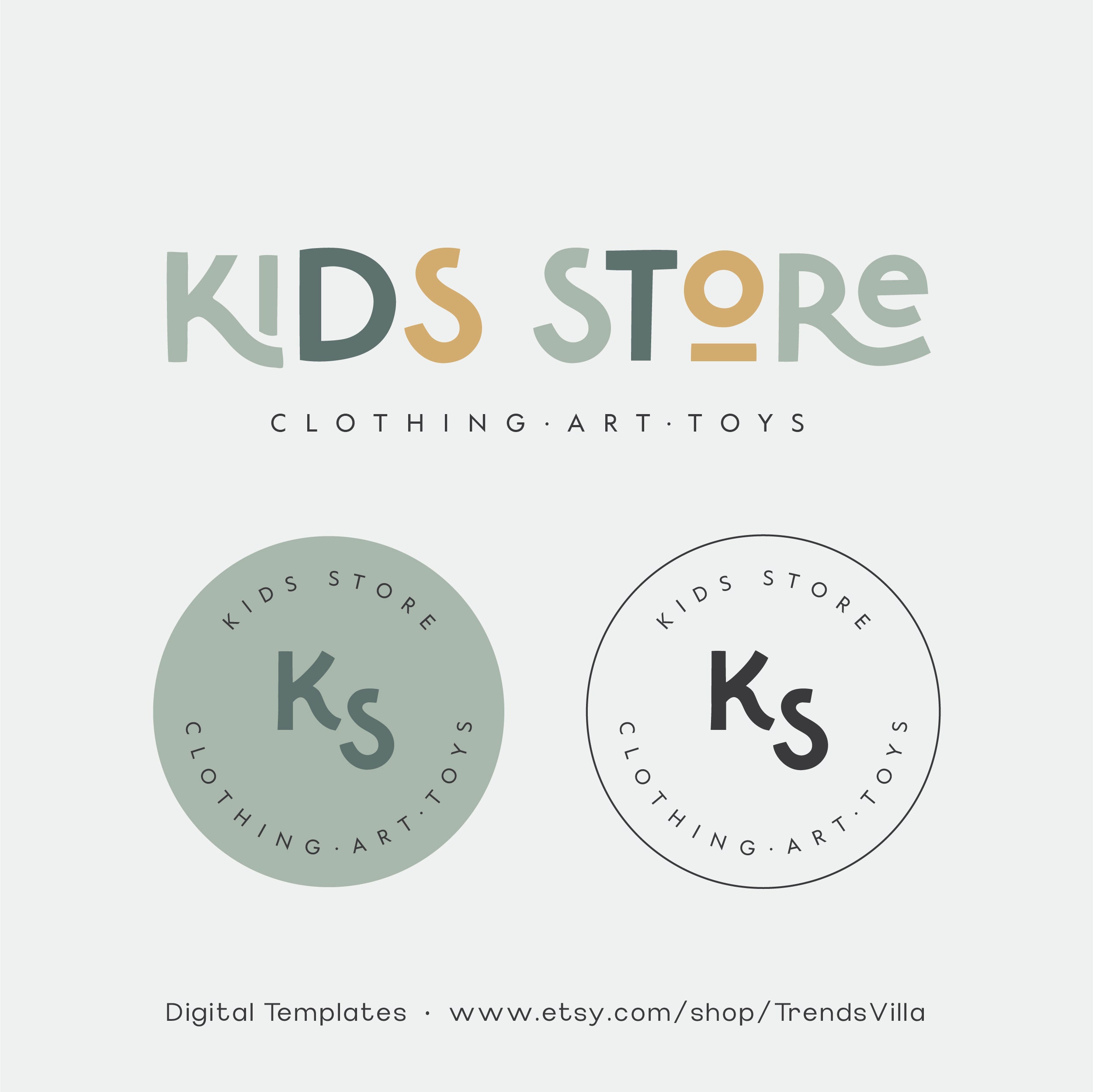 Kids Clothing Boutique Logo Template Bundle Editable Logo DIY Kids Shop ...