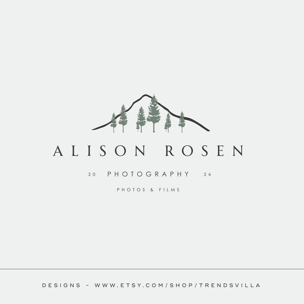 Minimalist Mountain Logo Design - Etsy