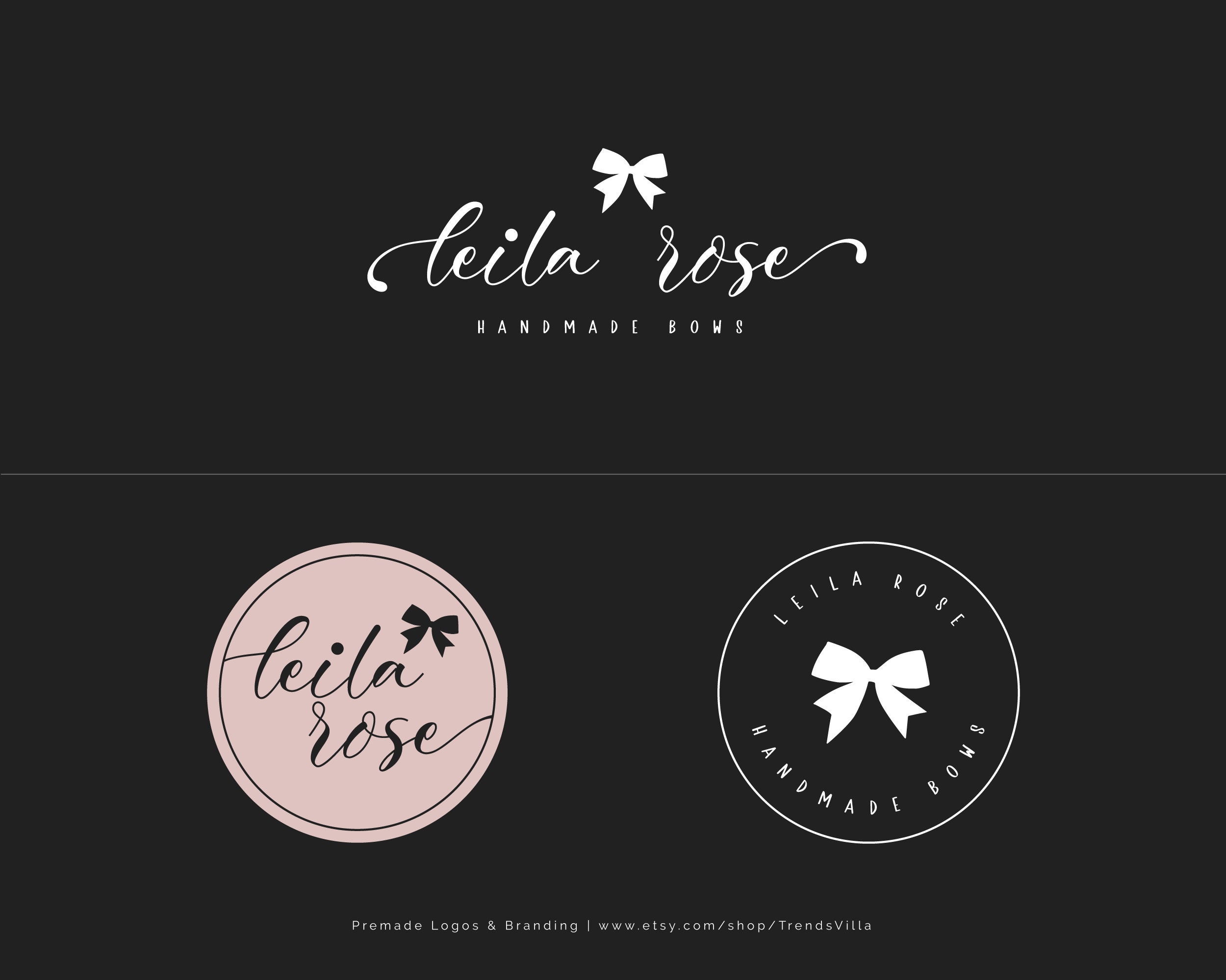 Bow Shop Boutique Logo, Handmade Gift Logo, Bow Logo Design, Premade ...