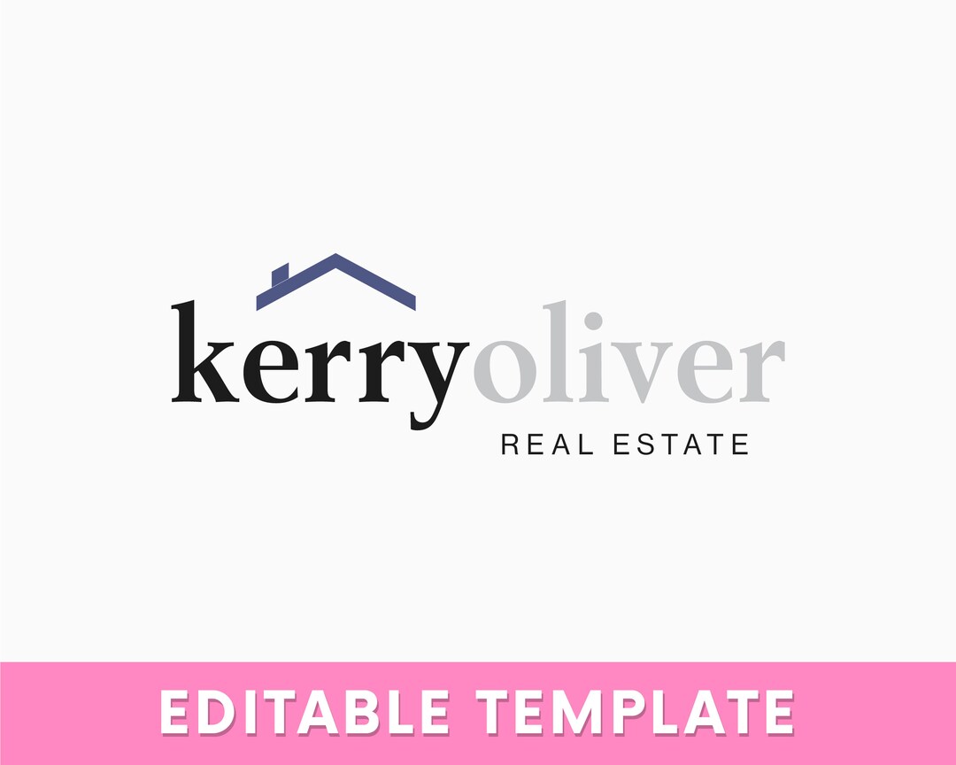 Real Estate Logo Template, Editable Logo, DIY Real Estate Logo, Real ...