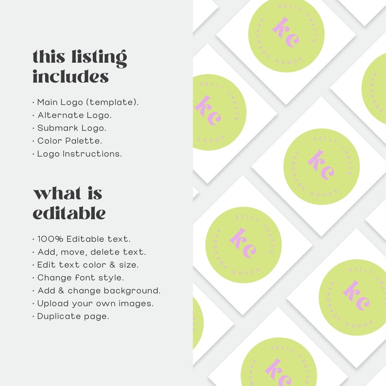 DIY Handmade Crafts Logo Template Bundle Editable Logo Modern Boho Logo ...