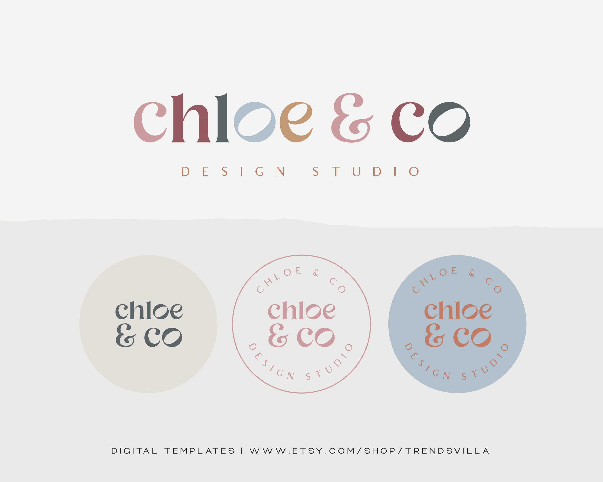 DIY Modern Boho Logo Template Bundle Editable Logo DIY - Etsy